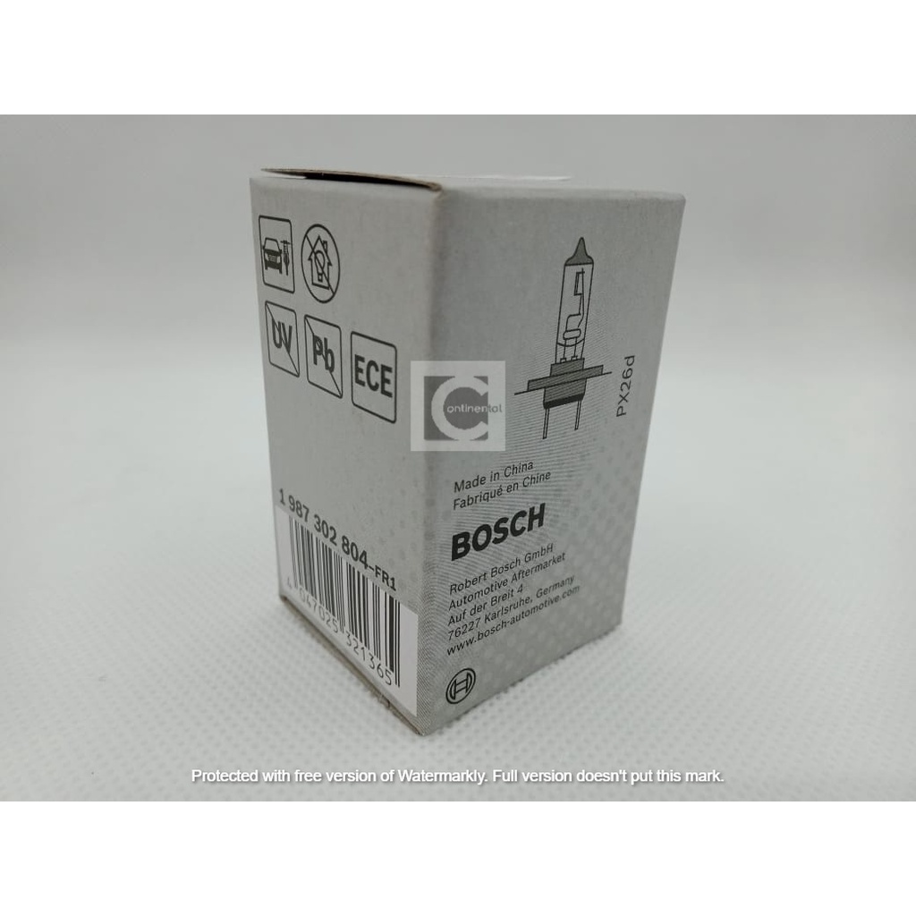 Bosch H7 Halogen Headlight Bulb (55w)1987 302 804(0025440094) | Shopee ...