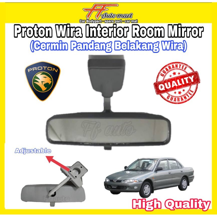 Proton Wira Interior Room Mirror - ADJUSTABLE ( GREY ) - CERMIN PANDANG ...