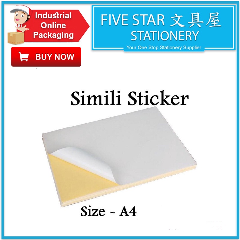 fivestar2u 100pcs A4 Sticker Paper (Normal/Matt) Self-Adhesive Print ...
