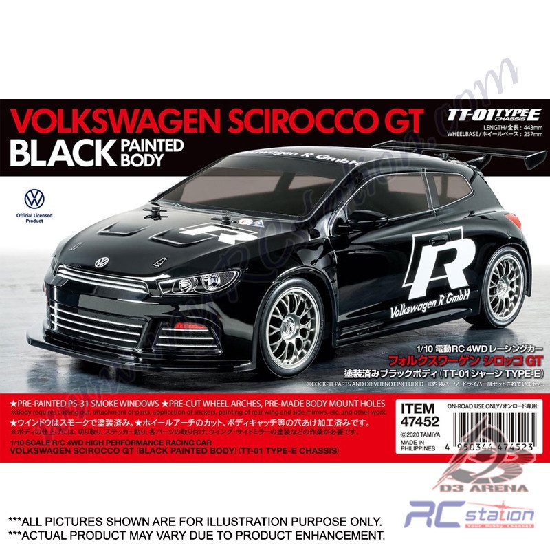 Tamiya TT01 Type-E #47452 - 1/10 R/C Volkswagen Scirocco GT (Black ...