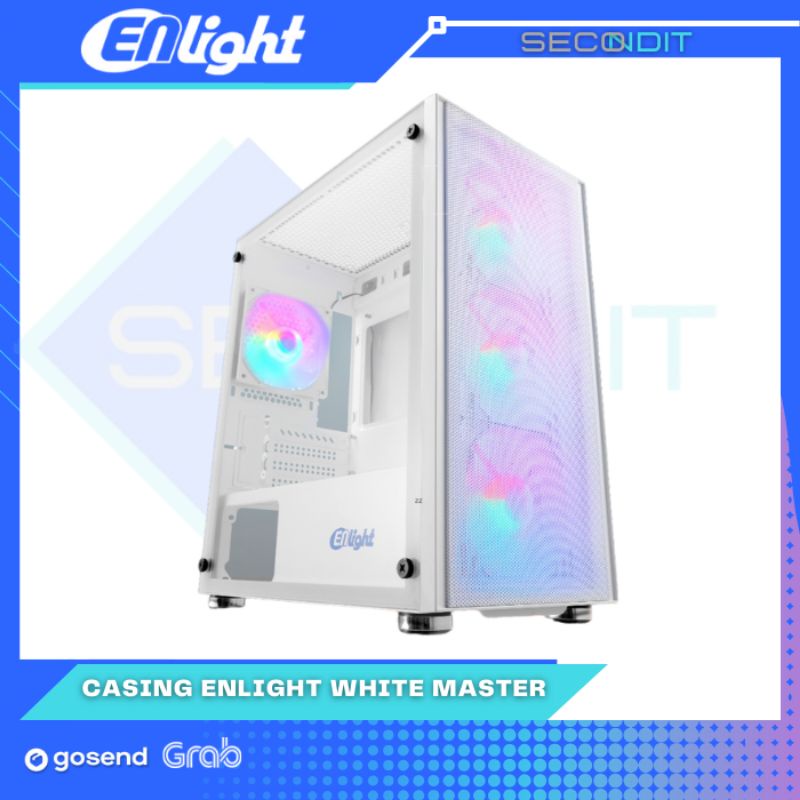 PUTIH White gaming pc case enlight white master case matx atx non psu ...