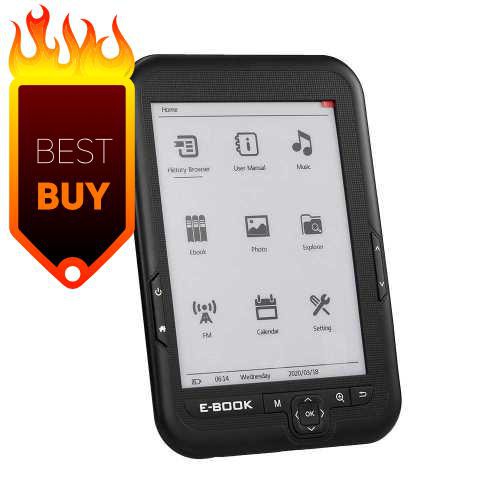BK-6006 Portable e-Book Reader 8GB E-Ink 6inch Multifunction E-Reader 800*600 High Resolution ...