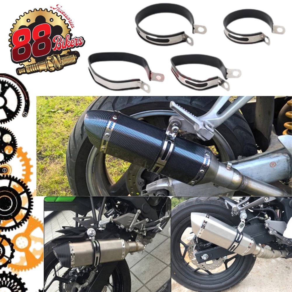 Universal Motorcycle Exhaust Muffler Silencer Hanger Hanging Clamp Ring ...