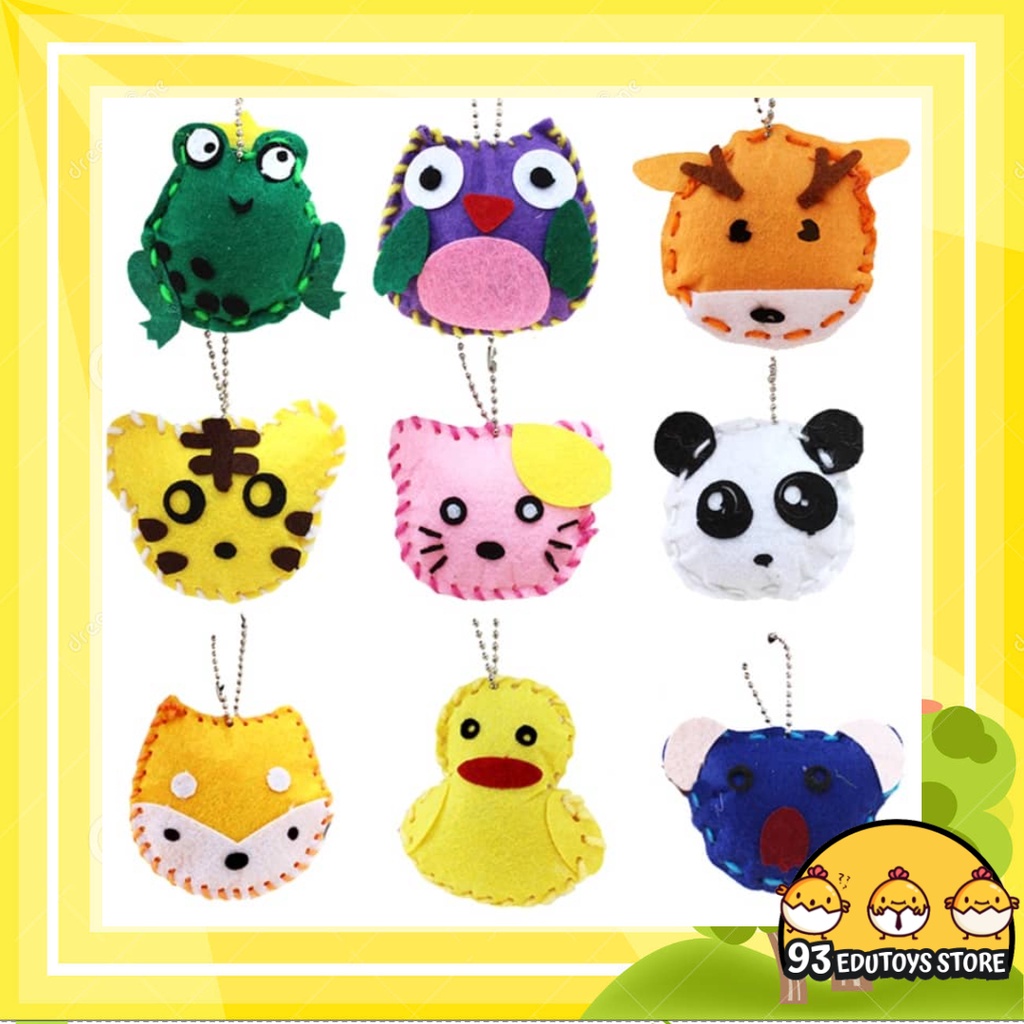 DIY Cartoon Animal Keychain Non Woven Felt DIY卡通动物钥匙扣无纺毡（精细运动工具 ...
