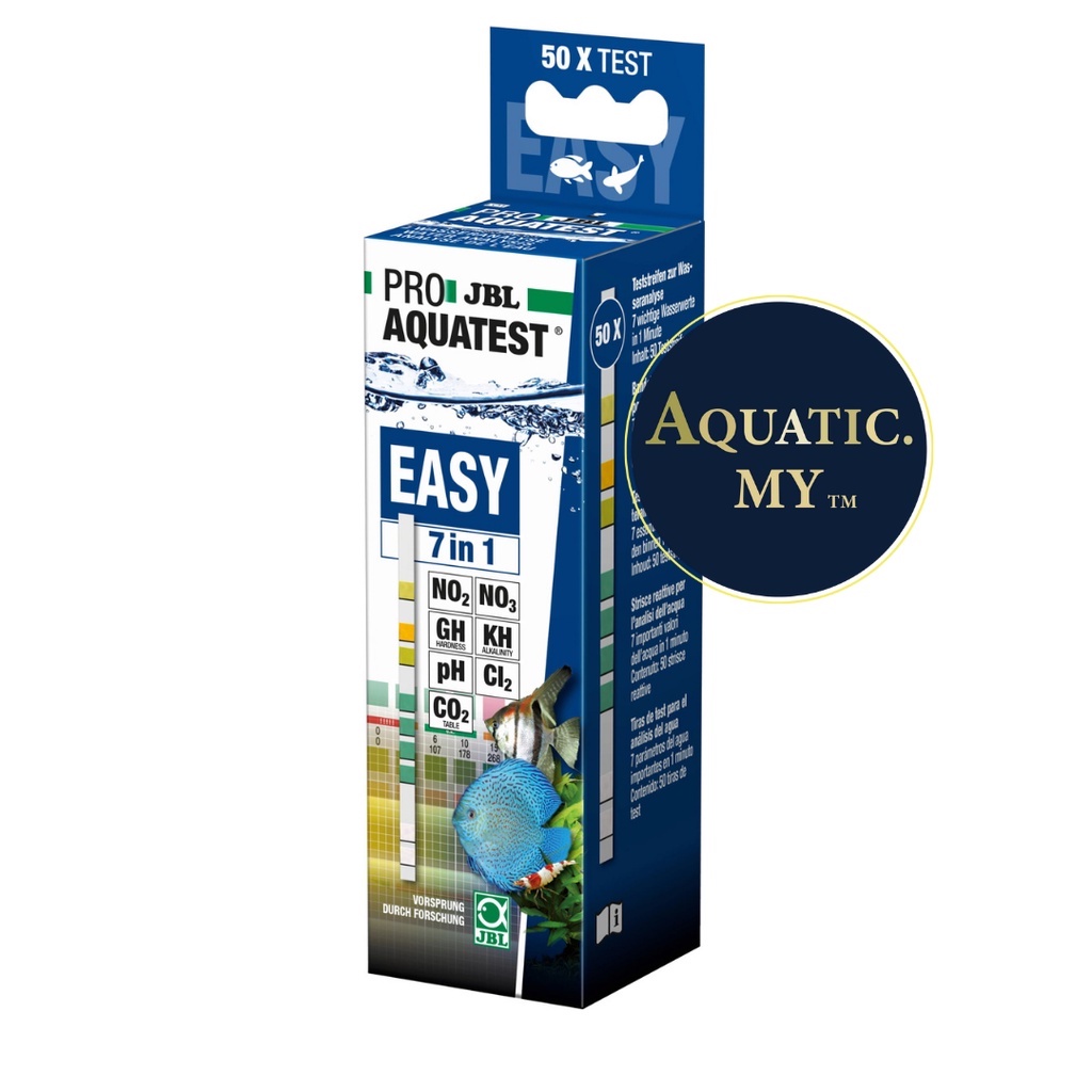 JBL ProAquaTest Easy 7 in 1 (50 Test Strips) NO2 NO3 GH KH pH CL2 CO2 ...