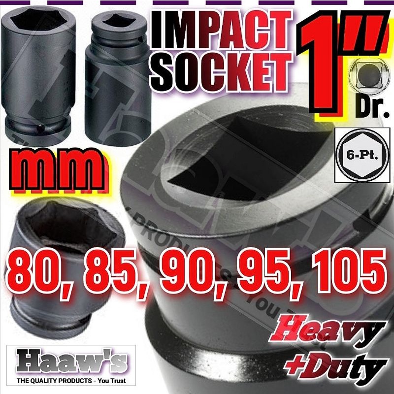HEAVY DUTY - 1 INCH 80mm 85mm 90mm 95mm 105mm IMPACT LONG DEEP BOX ...