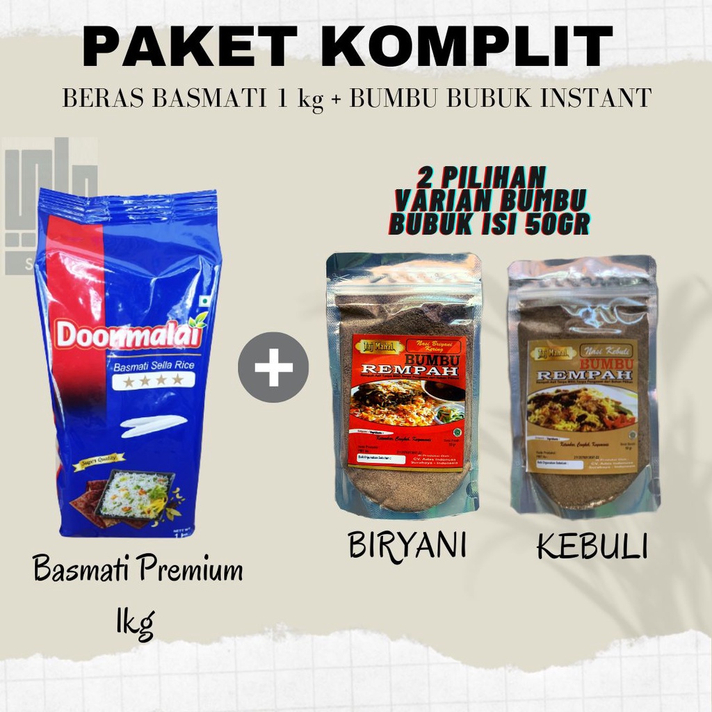 Complete PACKAGE OF Basmati RICE PLUS POWDER SEASONING CONTAINS 50GR ...
