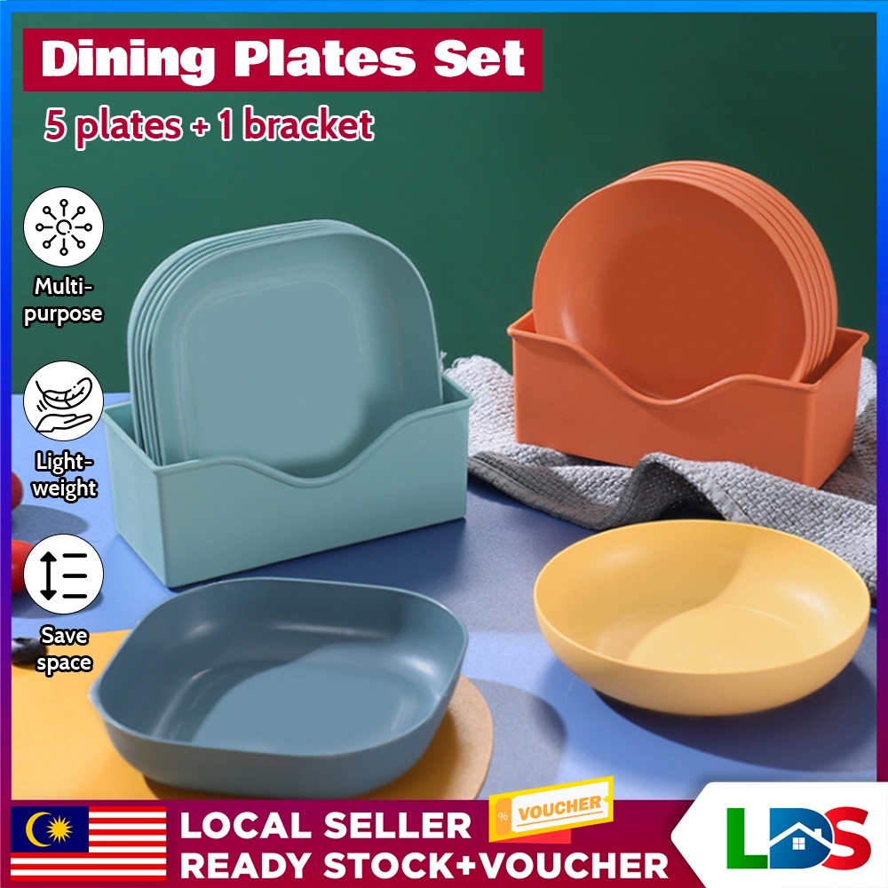 LDS 5+1 Set Dinner Plate Set Dinnerware Set Pinggan Plastik Set Pinggan ...