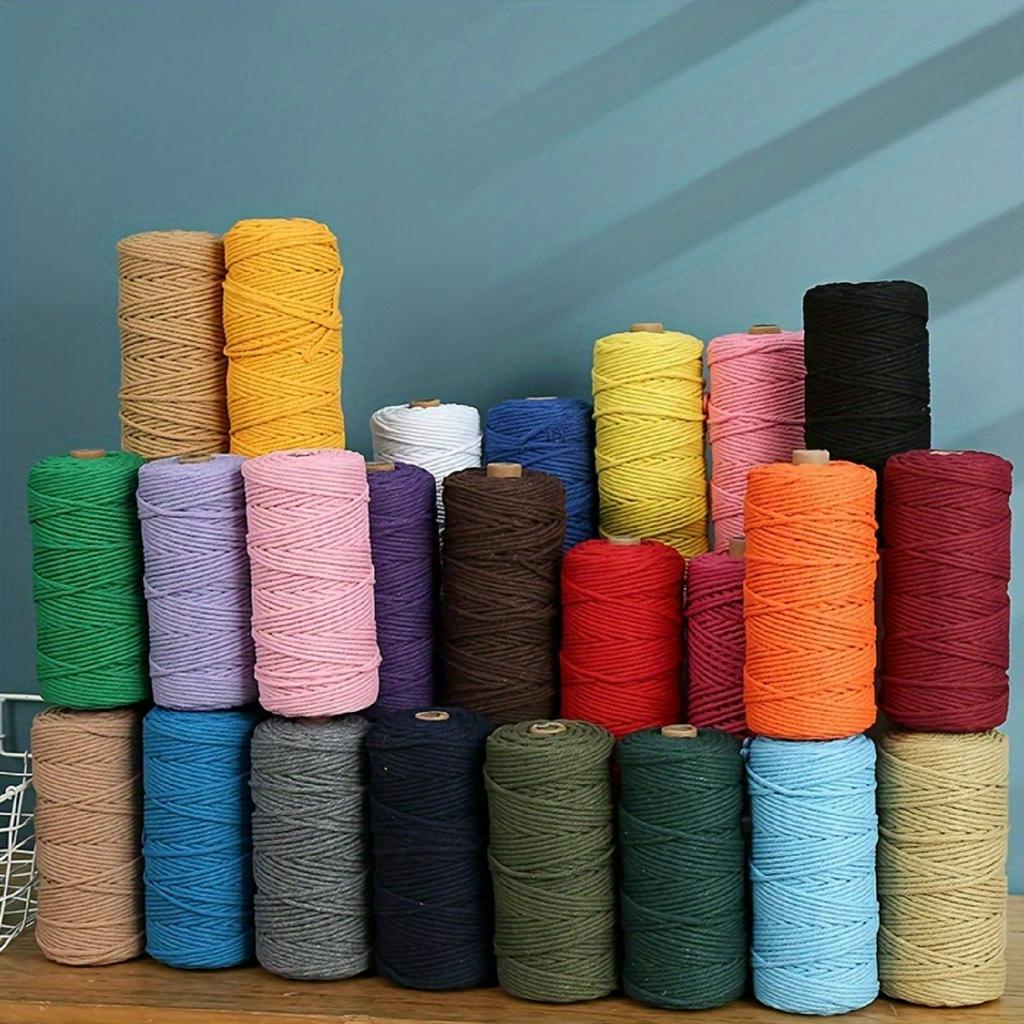 3mm Thick Colorful Cotton Thread Rope Handmade DIY Braided Polyester ...