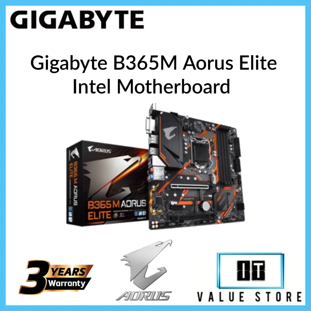 Gigabyte B365M Aorus Elite LGA1151 Micro ATX Motherboard (GA-B365M ...