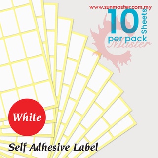 Self Adhesive White Labels Sticker | Squre Retangle | Penanda Buku | A5 ...