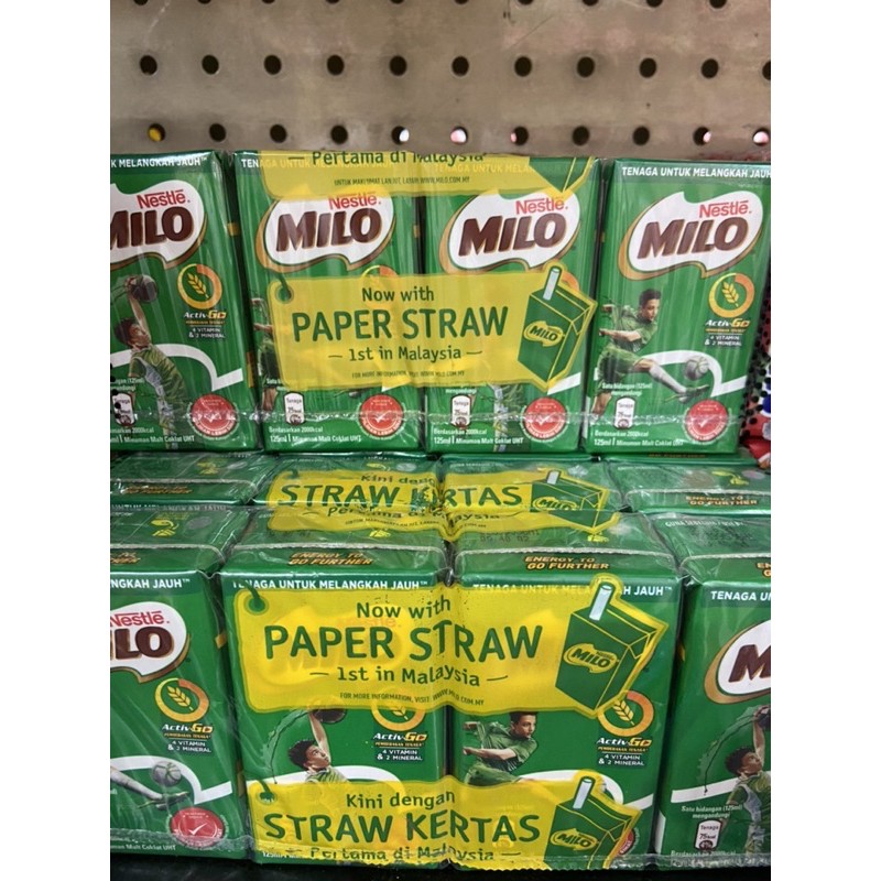 MILO KOTAK with ACTIV-GO 125ml x 4 with paper straw | Shopee Malaysia