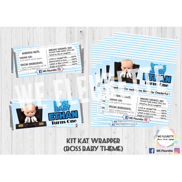 Boss Baby Theme 2 Finger Kit Kat Wrapper Label | Shopee Malaysia