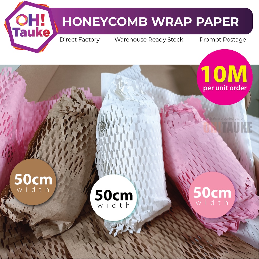 Degradable Recyclable Honeycomb Paper Wrap 80g 蜂窝网格包装纸 (10M) | Shopee ...