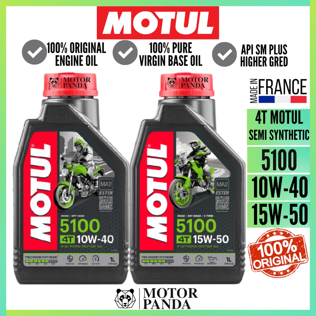[ORIGINAL] MOTUL 5100 10W40 15W50 SYNTHETIC ESTER 4T ENGINE OIL MOTORCYCLE LUBRICANT MINYAK ...
