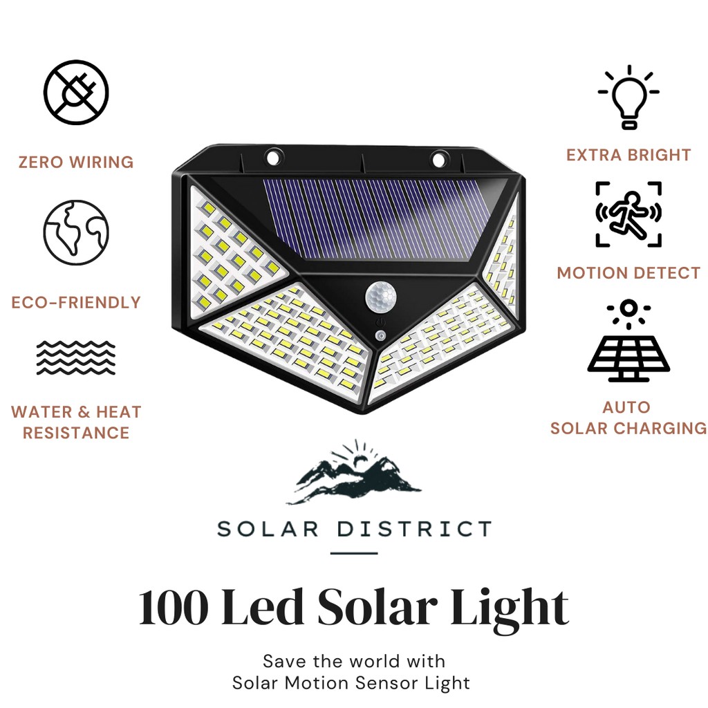 Auto On Off 20 LED/ 100 LED 𝗠𝗢𝗧𝗜𝗢𝗡 𝗦𝗘𝗡𝗦𝗢𝗥 Solar Power Lamp Waterproof Energy Saving Outdoor ...