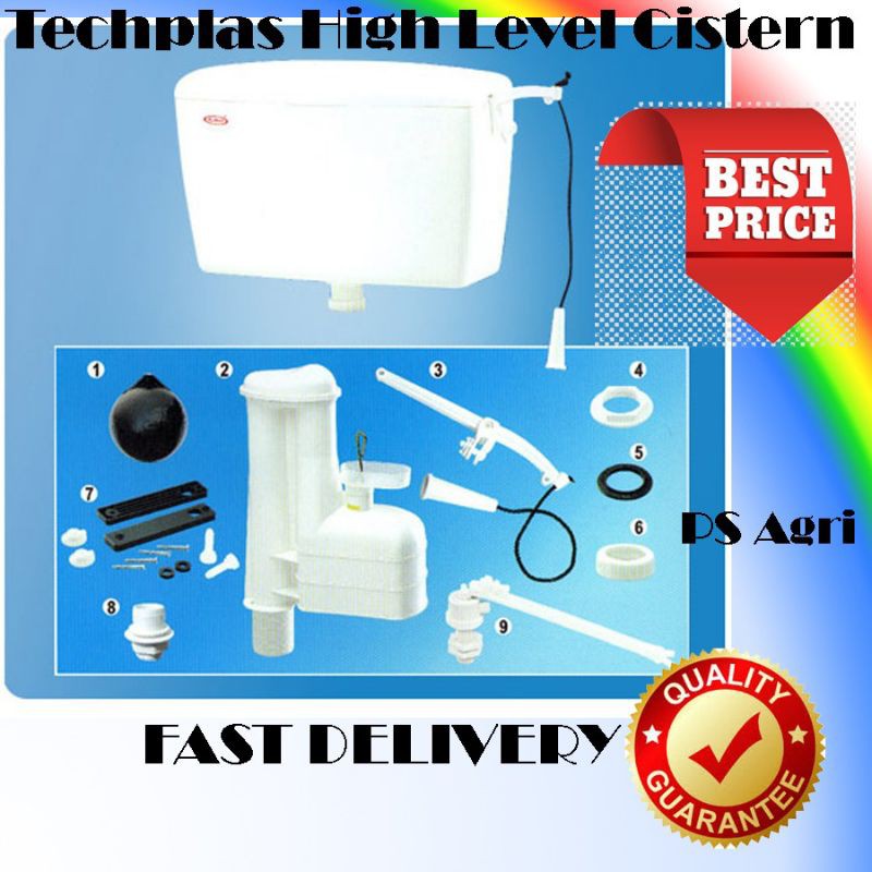 Techplas High Level Plastic Cistern 9L | Shopee Malaysia