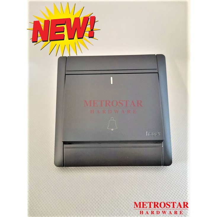 Hager Elegant Door Bell Switch (Carbon Black) | Shopee Malaysia