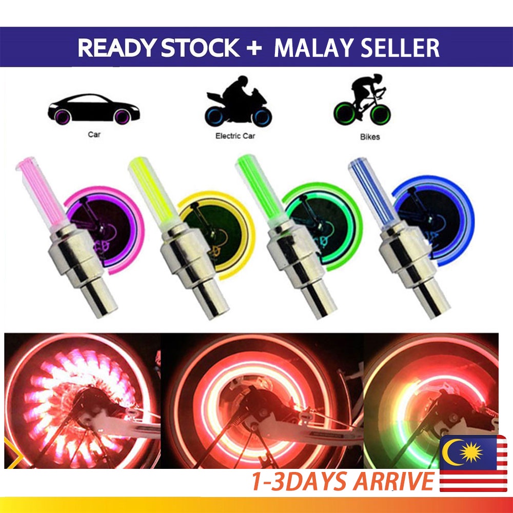 Neon LED Flash Light Lamp Bike Car Tyre Wheel Valve Light Caps ...