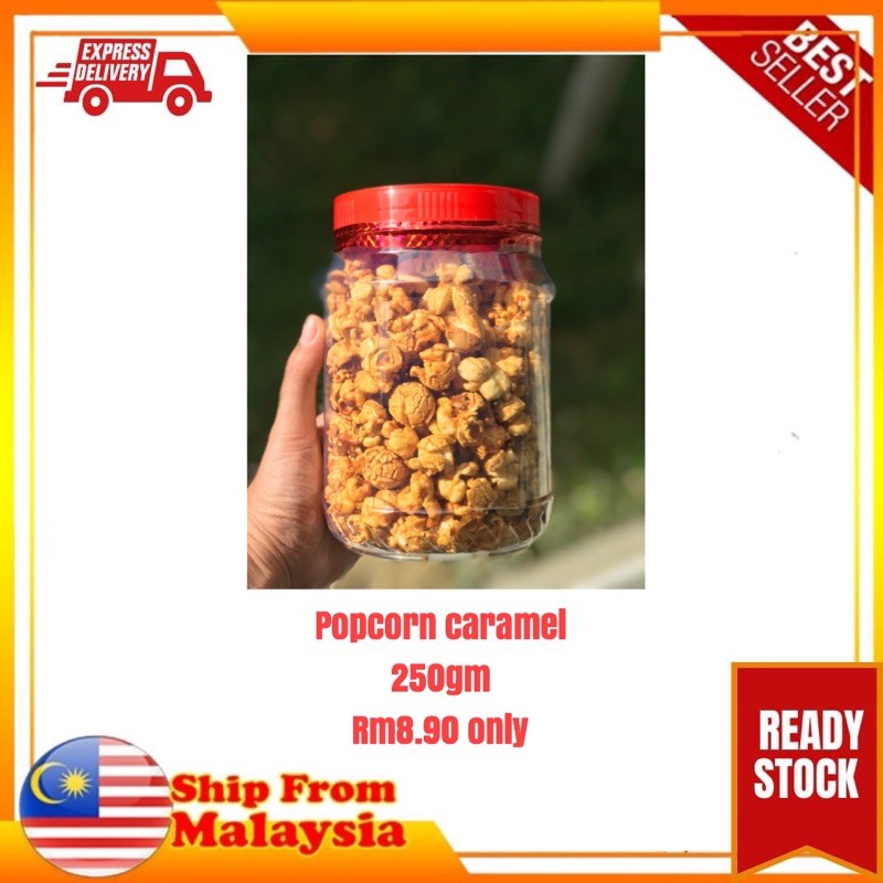 Popcorn caramel / bertih jagung / kudapan / jajan 250gm | Shopee Malaysia