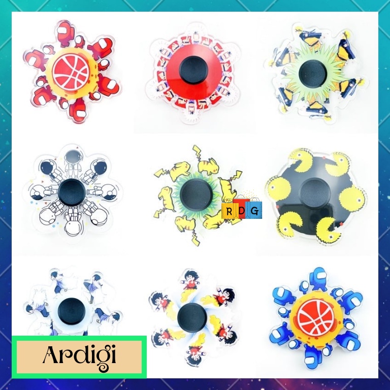 ARDIGI Tiktok Anime Dimple Fidget Finger Spinner Toys Cartoons Whirling ...
