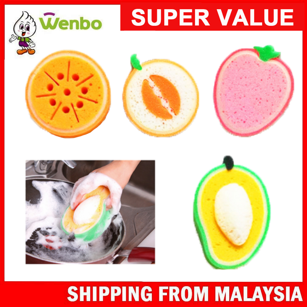 Wenbo Span Cuci Pinggan Creative Fruit Designed Thick Dishes Washing ...