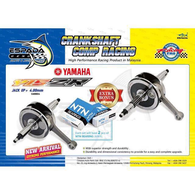 ( CLEARANCE STOCK RUGI JUAL ) CRANKSHAFT YAMAHA Y15ZR JET ROD 4MM COMP RACING ORIGINAL ESPADA ...