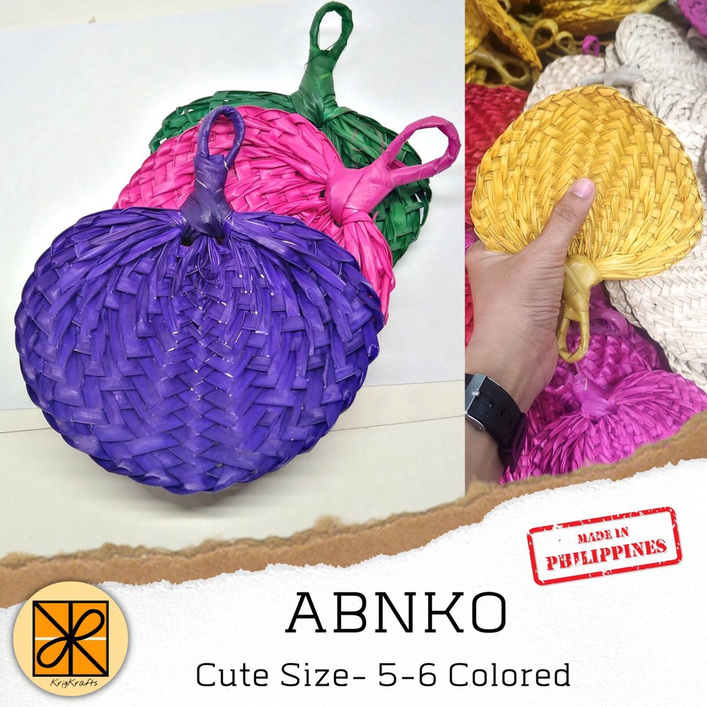 KrigKrafts Native Anahaw Colored Abaniko Hand Fan Colored Mini 3-4" and ...