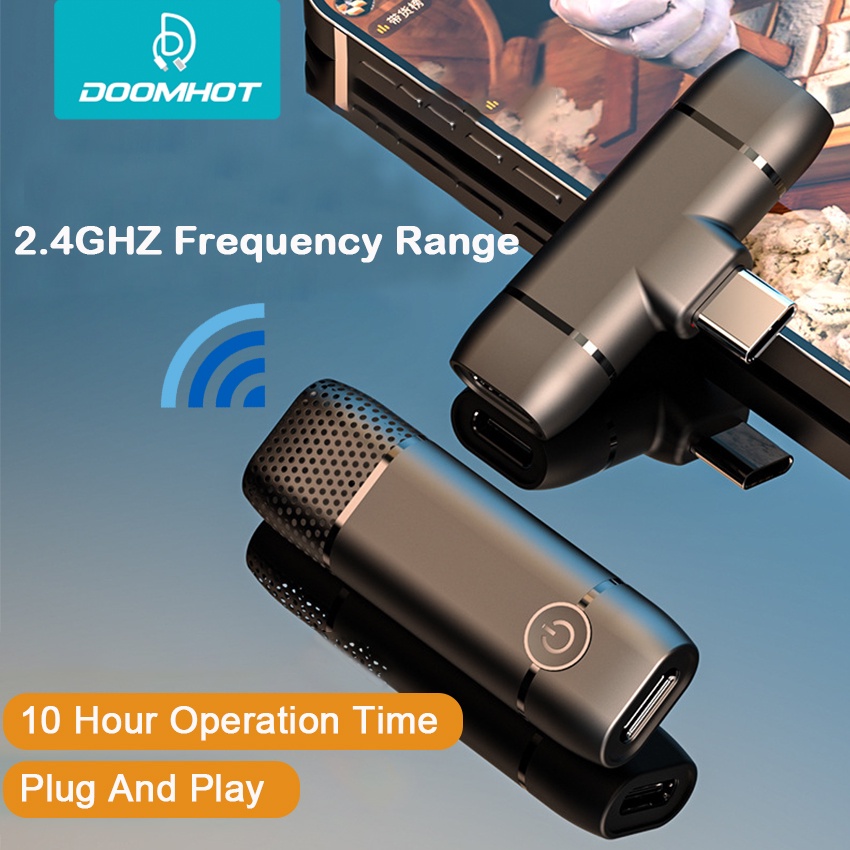 DoomHot Wireless Microphone Professional Lavalier Microphone Portable ...
