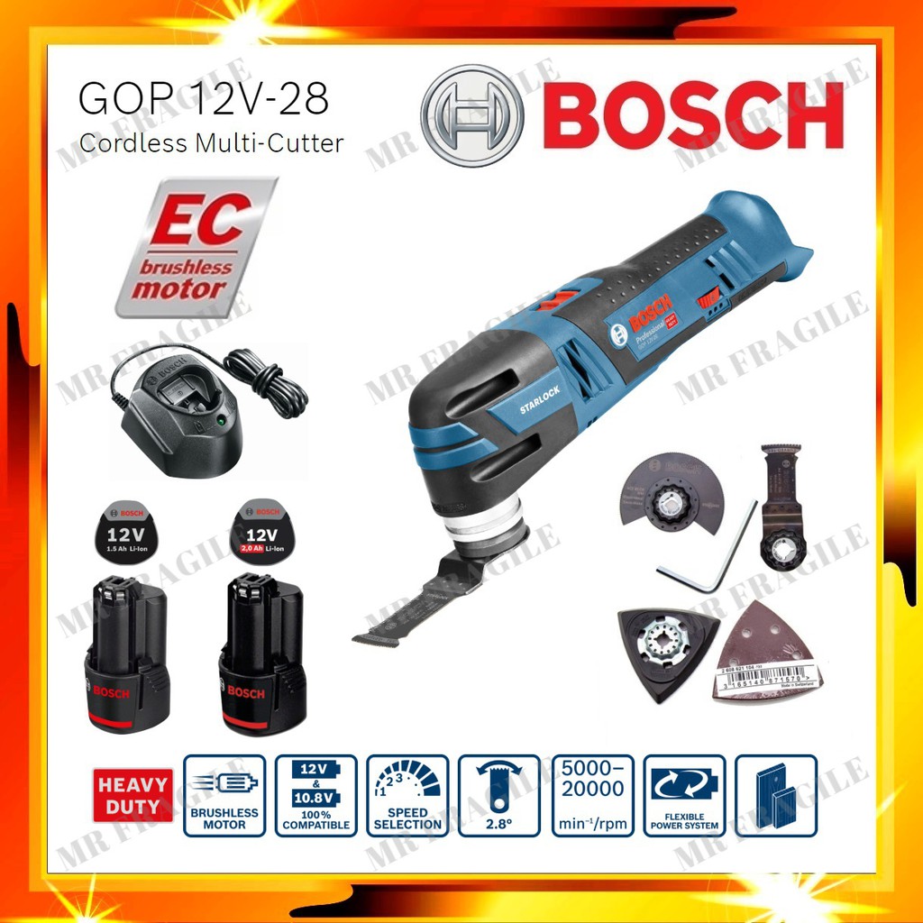 BOSCH 12V GOP 12V-28 STARLOCK RANGE BATTERY CORDLESS MULTI CUTTER GOP ...