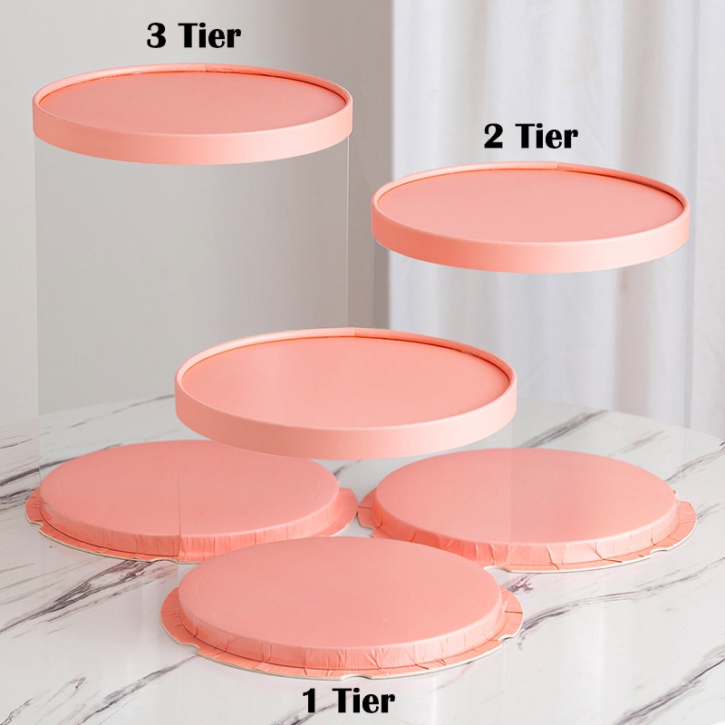 8/10/12" Round Transparent Cake Box Gift Box (No Ribbon)Heightened ...