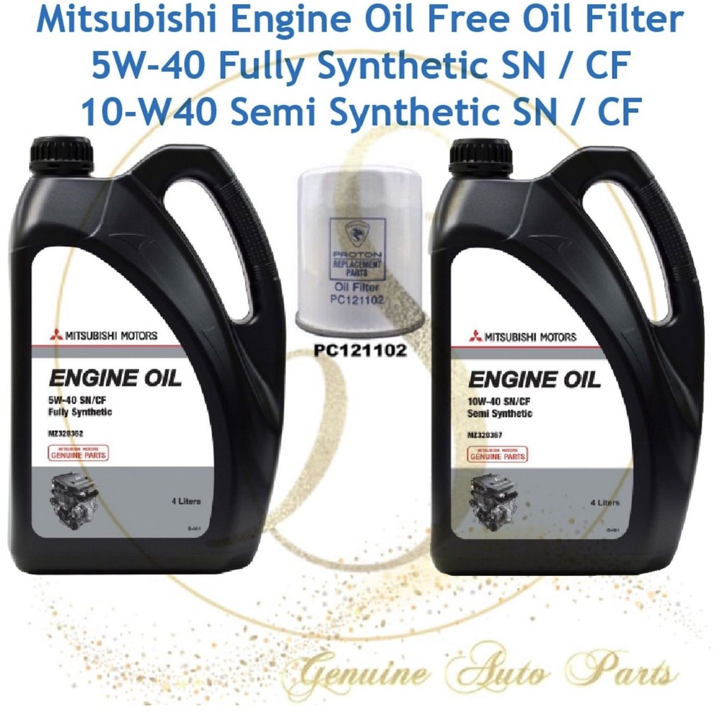 Mitsubishi Engine Oil 4L Fully Synthetic 5W40 MZ320362 Semi Synthetic ...