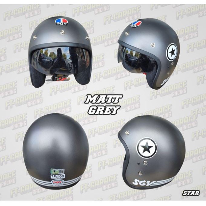 Helmet SGV Star Matt Grey | Shopee Malaysia