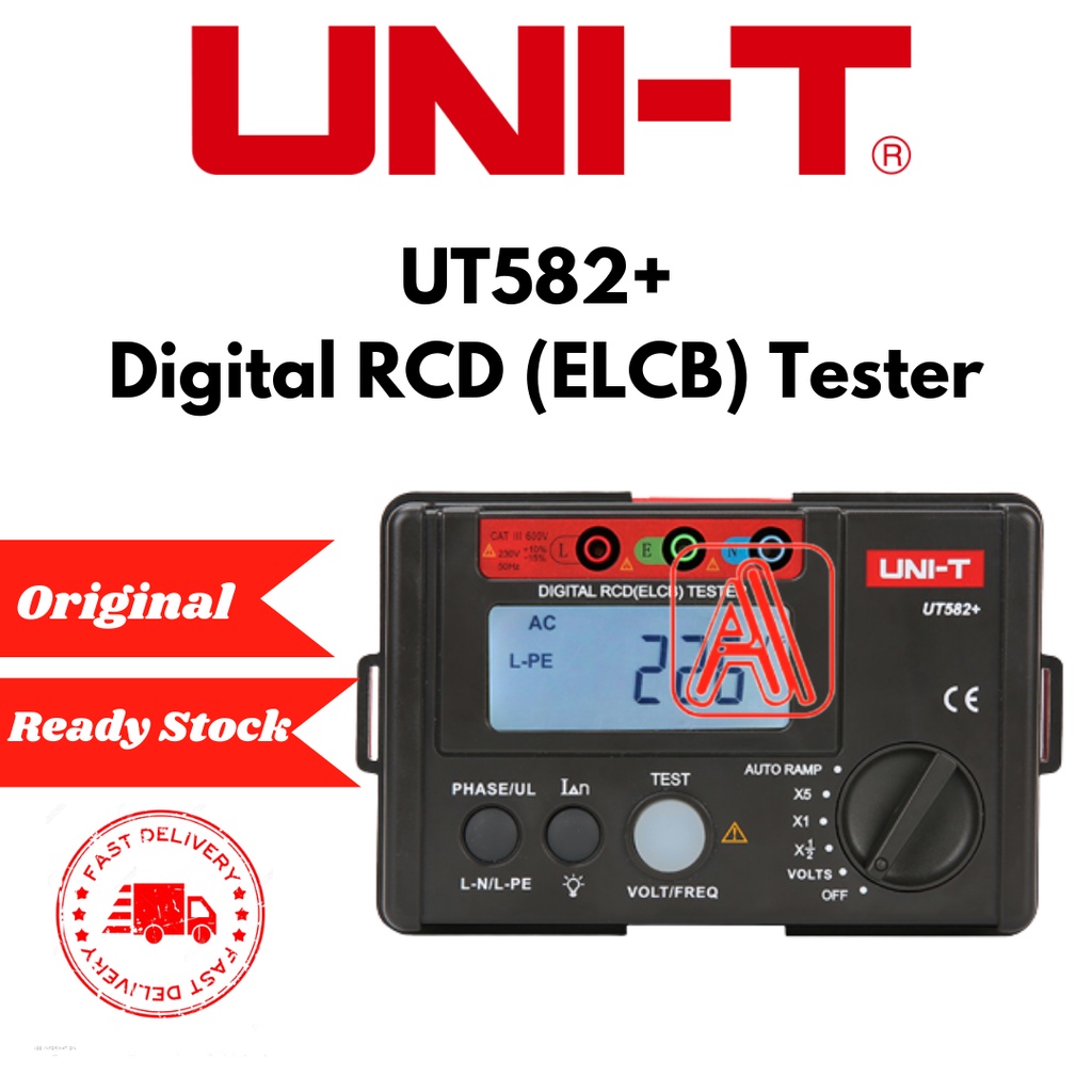 UNI-T UT582+ Digital RCD Tester ELCB Tester ~ Original 👍 Ready Stock 🔥🔥 ...