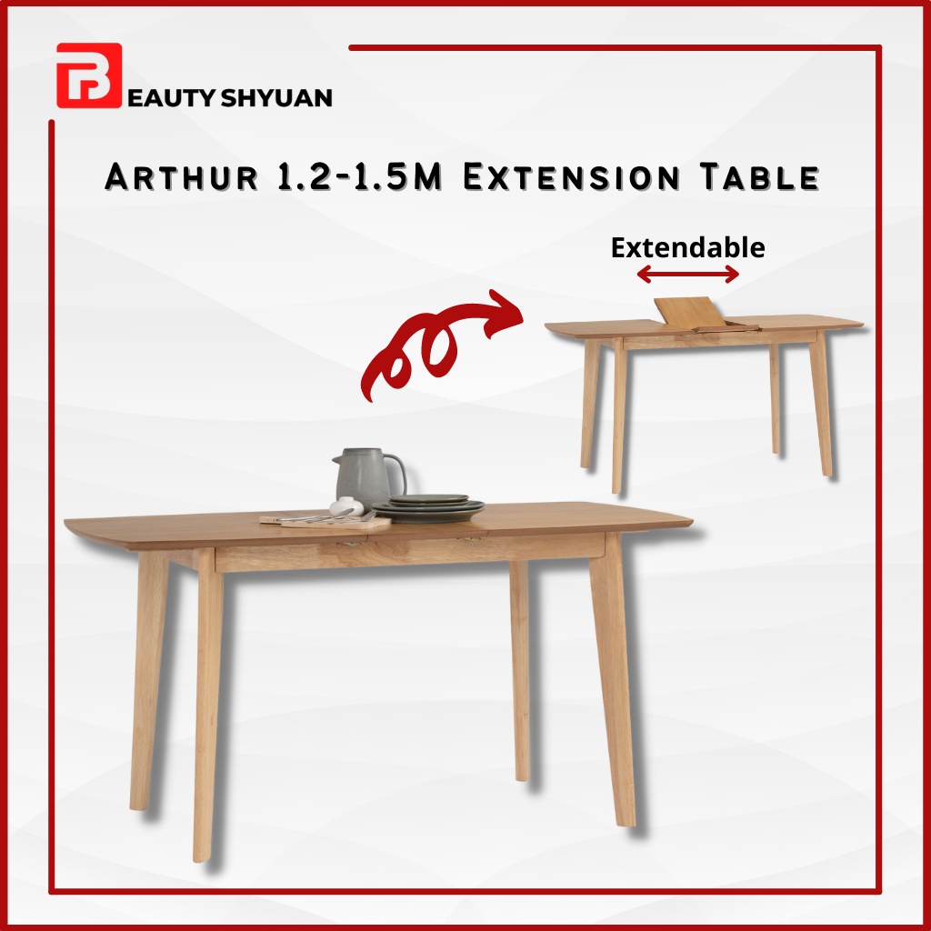 ARTHUR Extension Dining Table 4 Seater Dining Table Extension Table ...