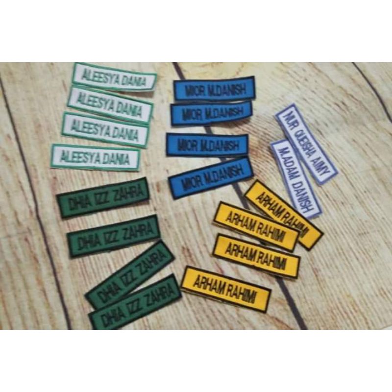 Name tag sulam/name tag sekolah/nametag sekolah jawi | Shopee Malaysia