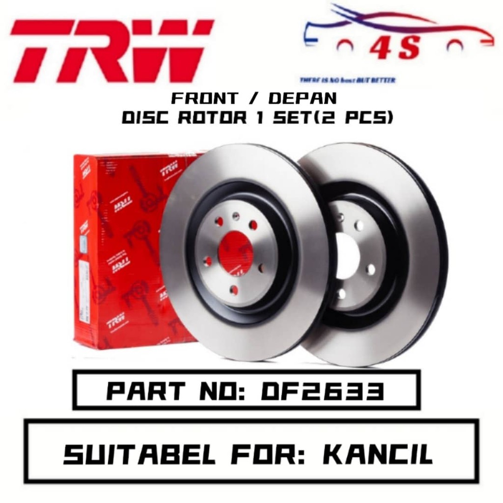🚨TRW🚨(Single Layer) Disc Rotor Front SETS KANCIL DF2633 | Shopee Malaysia
