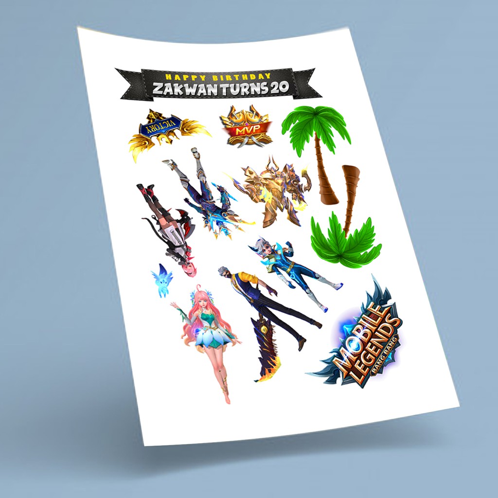 MOBILE LEGENDS CUSTOM NAME & AGE [JPEG FORMAT/FILE] [CAKE TOPPER ...