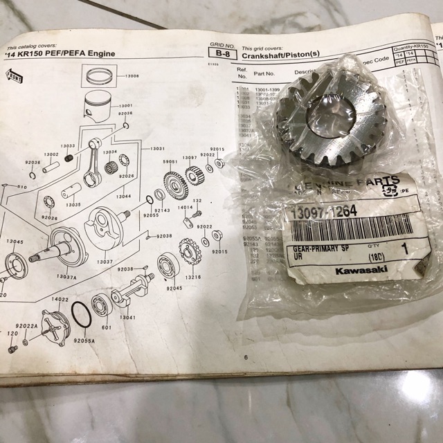 KAWASAKI ZX150/NINJA 150RR GEAR GIGI PRIMARY ORIGINAL | Shopee Malaysia