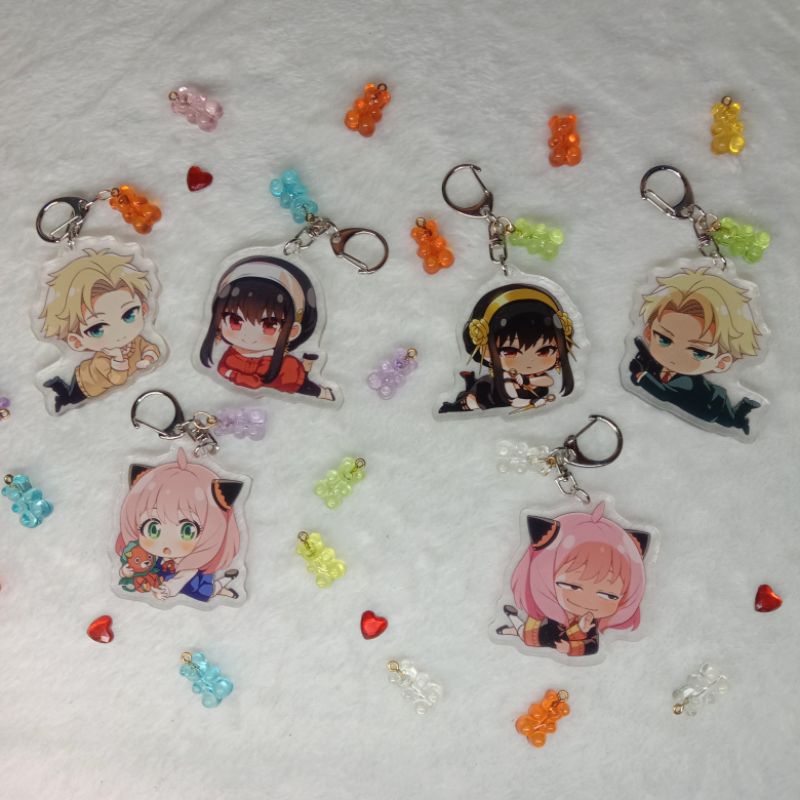 Anime Spyxfamily spy x family Acrylic Keychain pendant with gummy bear ...