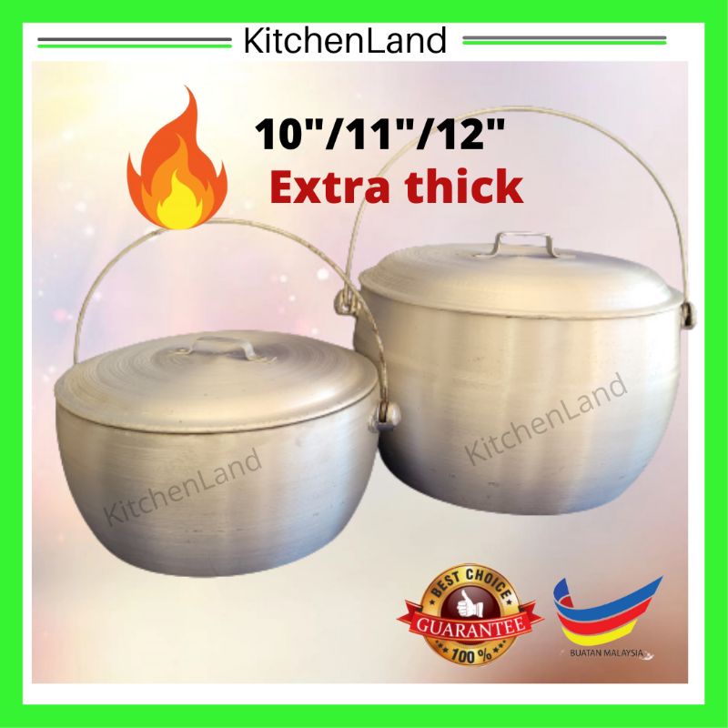10"/11"/12" Heavy Duty Aluminium Pot / Periuk Tebal Aluminium Periuk ...