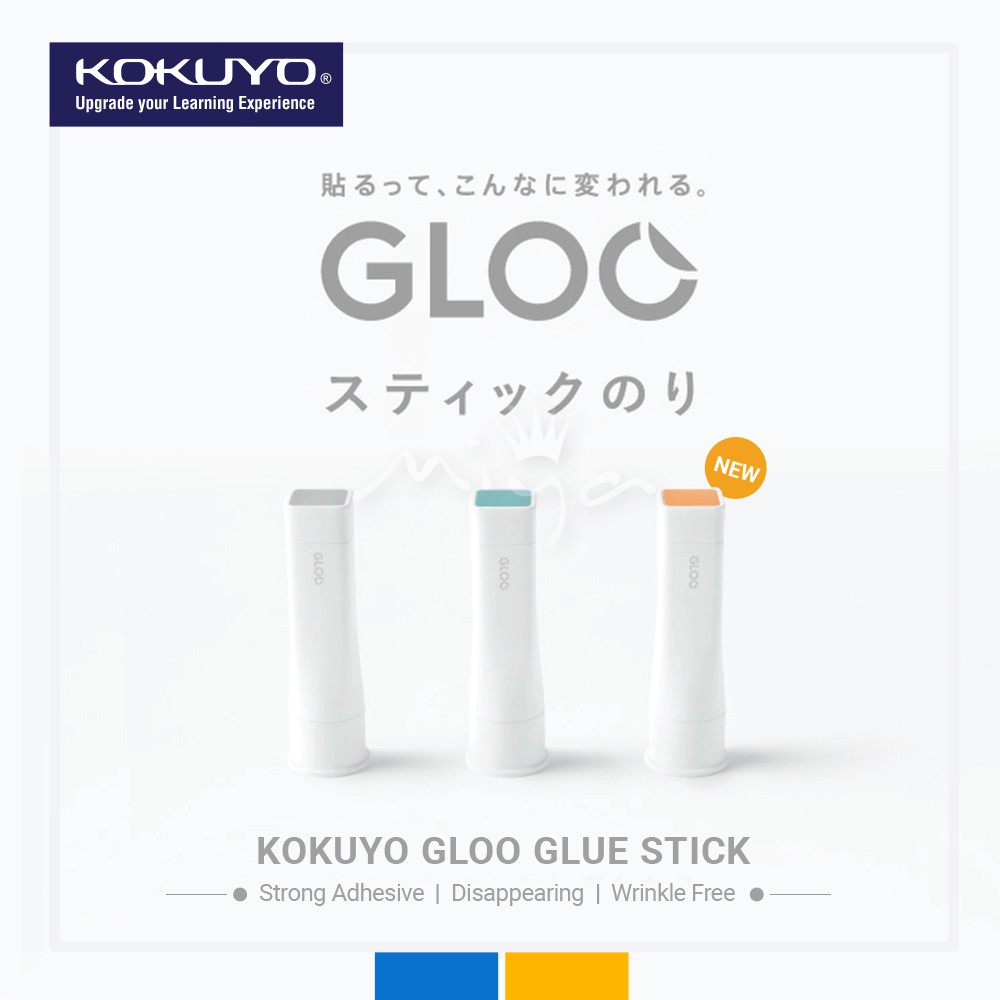 Kokuyo Gloo Glue Stick - Disappearing Blue / Strong Adhesive / Wrinkle ...
