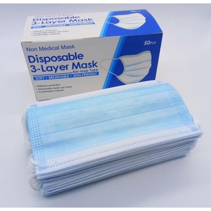50pcs 3ply Face Masks Face mask Non Medical Disposable Mask / Medical ...