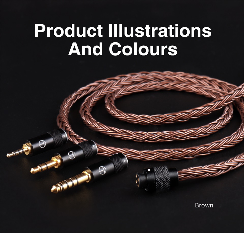 TRN T2 PRO 16 Core Silver Plated HIFI Upgrade Cable 3.5/2.5/4.4mm Plug ...