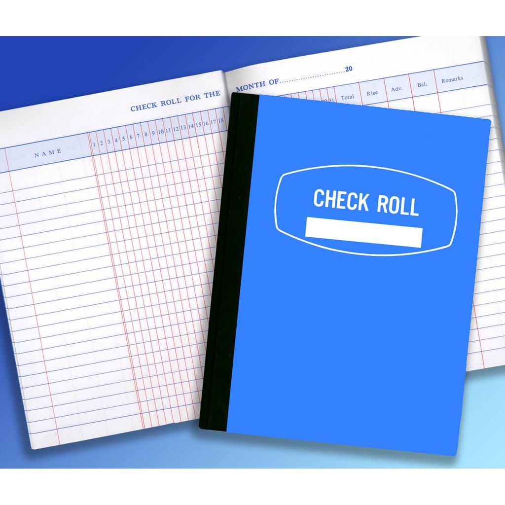 Check Roll Book/Record Book/Check Roll Hard Cover Book/Buku Check Roll ...