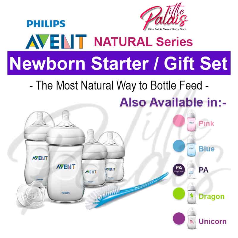 Philips Avent NATURAL Newborn Starter Set Gift Set Bottle Soother Clip ...