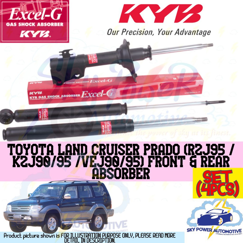 TOYOTA LAND CRUISER PRADO (KZJ90/95/RZJ95) KAYABA (KYB) EXCEL-G GAS SHOCK ABSORBER (FRONT 2PCS ...