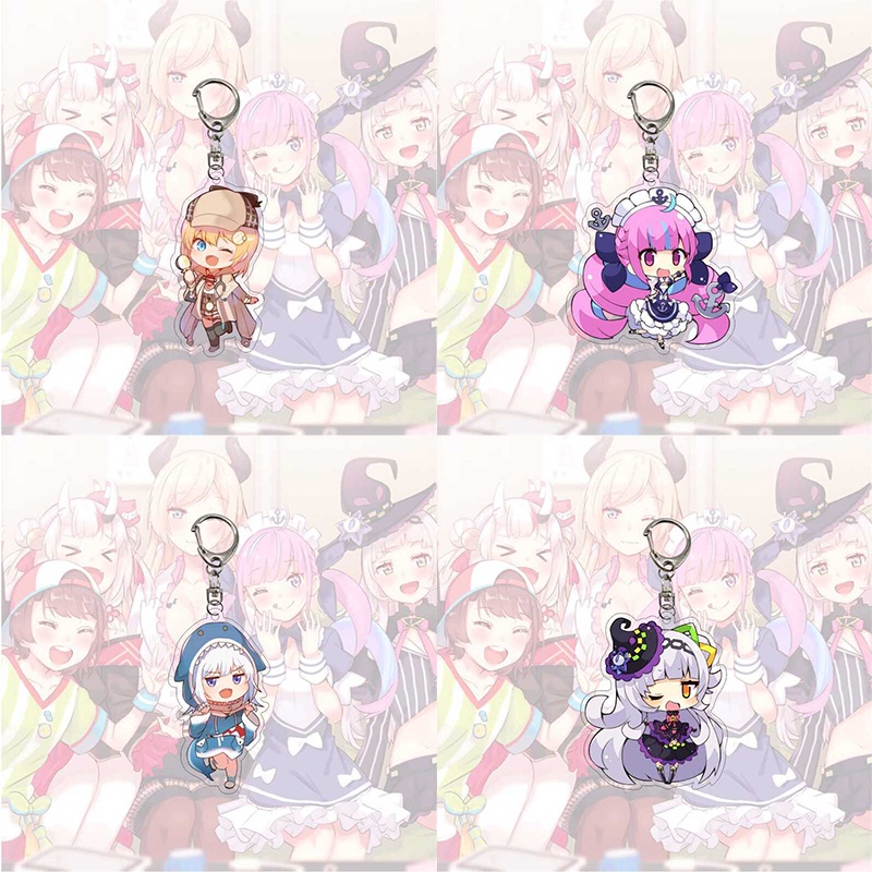 Vtuber Stunning Hololive Keychain Featuring Gawr Gura Mori Usada Fubuki ...