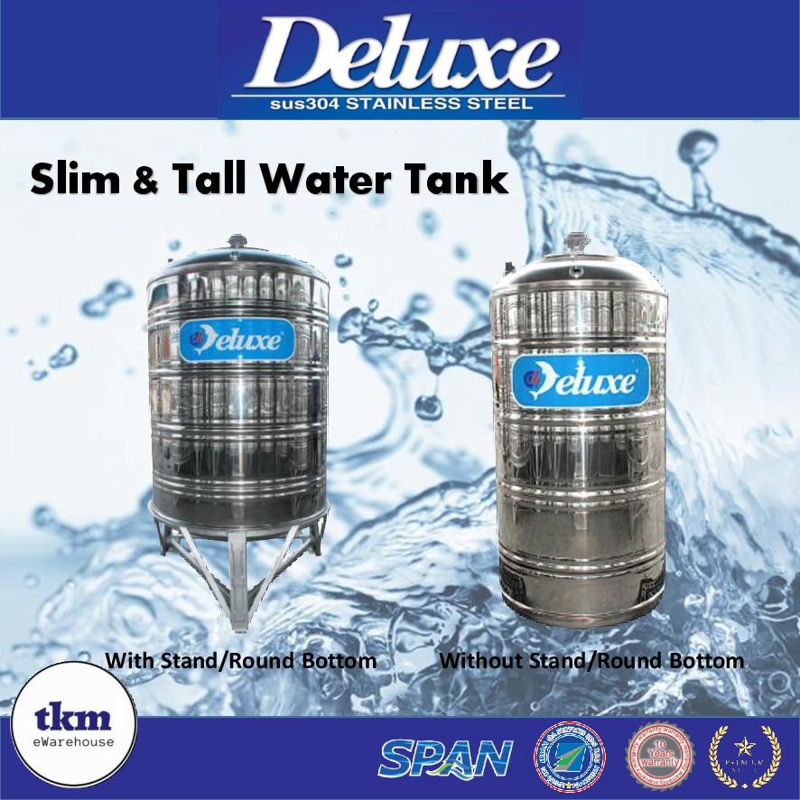 DELUXE SUS 304 STAINLESS STEEL WATER TANK SLIM & WITH STAND / WITHOUT ...