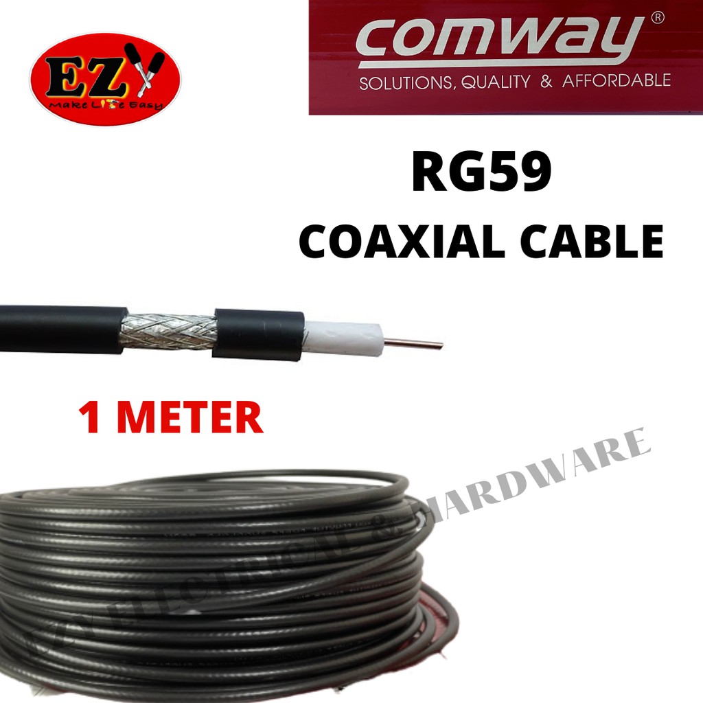 COMWAY/ABM RG59 COAXIAL CABLE RG-59 /U CABLE WIRE (1 METER) | Shopee Malaysia
